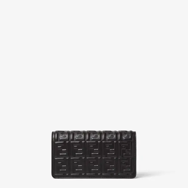Fendi Tube Wallet On Chain Black Nappa Leather Wallet